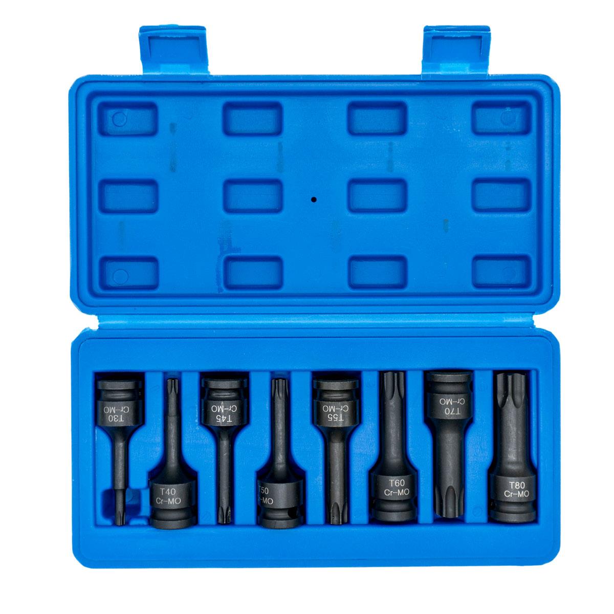 6018 1/2'' Havalı Uzun Torx Lokma Takımı 8 Parça
